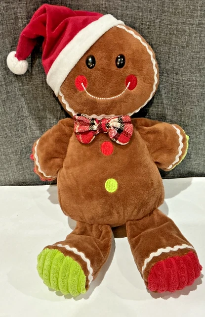 CUDDLES TIME CHRISTMAS Gingerbread Man In Santa Hat Soft Plush Toy 10 ...
