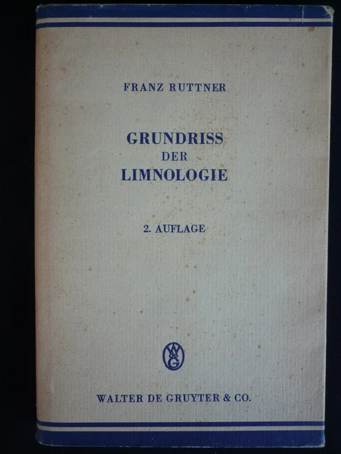 FRANZ RUTTNER: FLOOR plan of limnology: (hydrobiology of freshwater ...