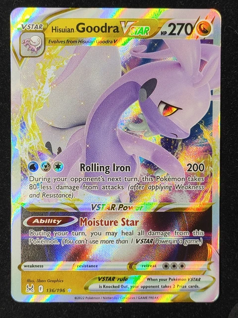 POKEMON LOST ORIGIN Hisuian Goodra Vstar Full Art Near Mint 136/196 £3. ...