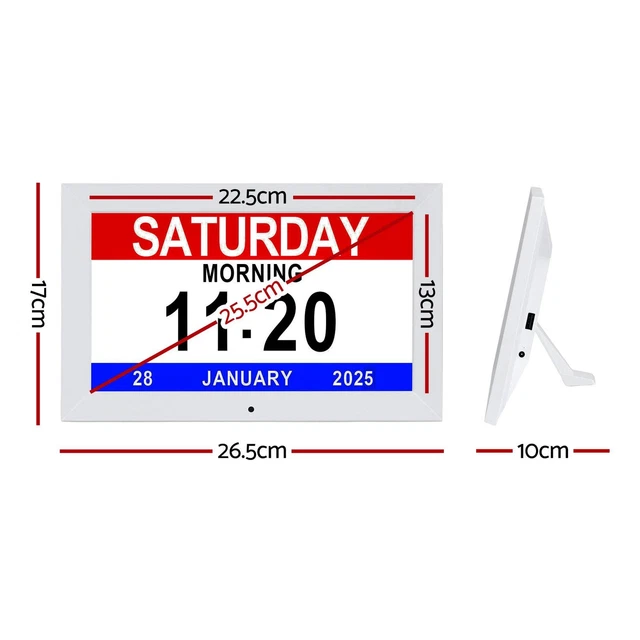 ARTISS 10& DIGITAL Day Clock Alarm Calendar Dementia Date Week Desk ...