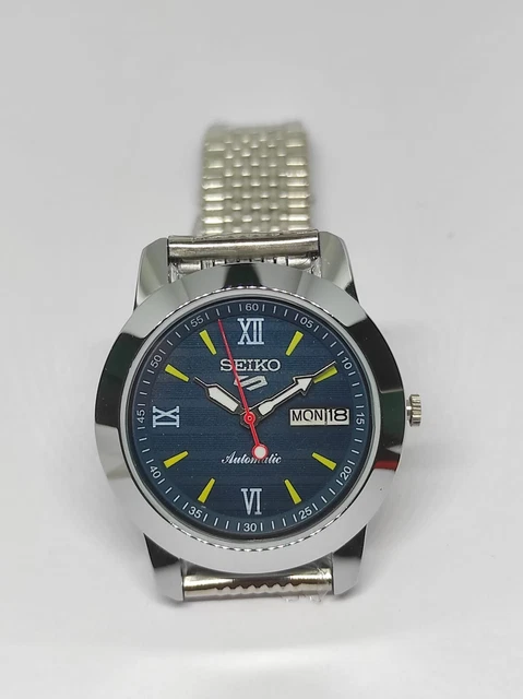 SEIKO 5 AUTOMATIC 17Jewel Blue Color Dial Day&Date Japan Made Men's ...