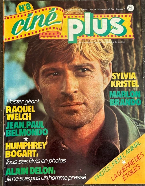 MAGAZINE CINÉ PLUS 8, Robert Redford, Marlon Brando, Sylvia Kristel, Alain Delon EUR 19,00 ...