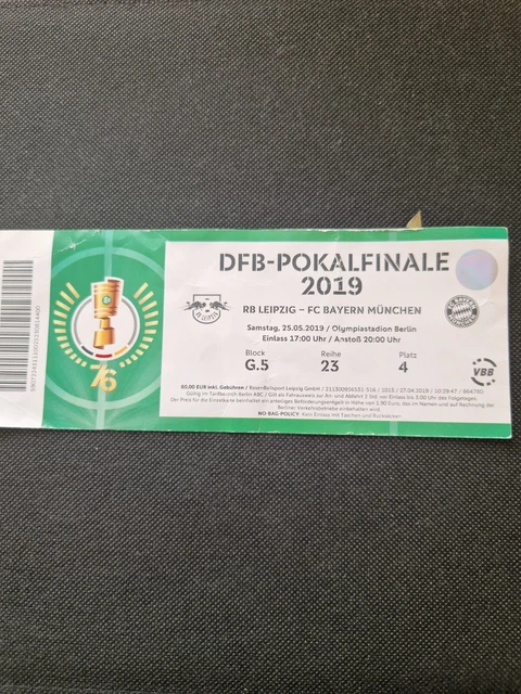 RARE TICKET GERMAN Cup Final 2019 Bayern Munich - Rb Leipzig £6.59 ...