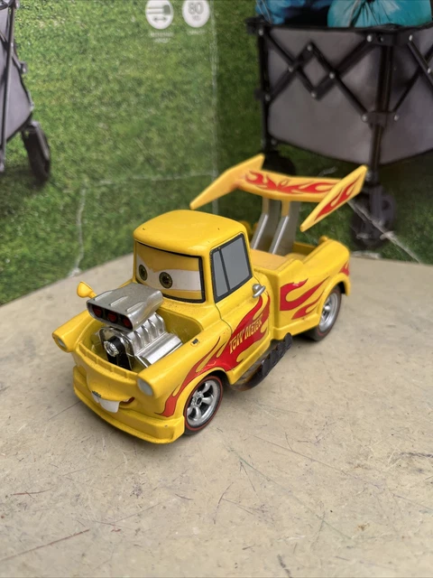 DISNEY PIXAR CARS FUNNY DRAGSTER MATER HOT ROD MATTEL 1:55 Diecast ...