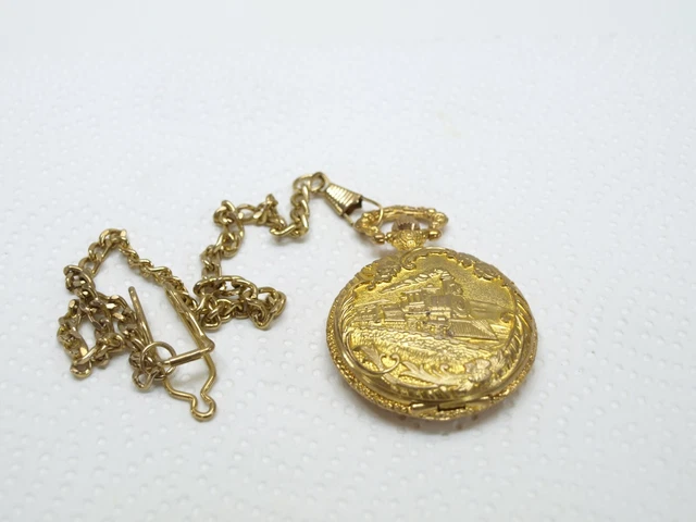 TASCHENUHR SPRUNGDECKELUHR Uhr Louis Delon vergoldet mit Kette EUR 20 ...