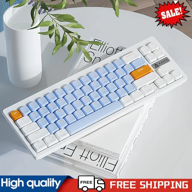 2.4G BT WIRELESS Mechanical Keyboard 68-key Gaming Keyboard 2 Modes ...