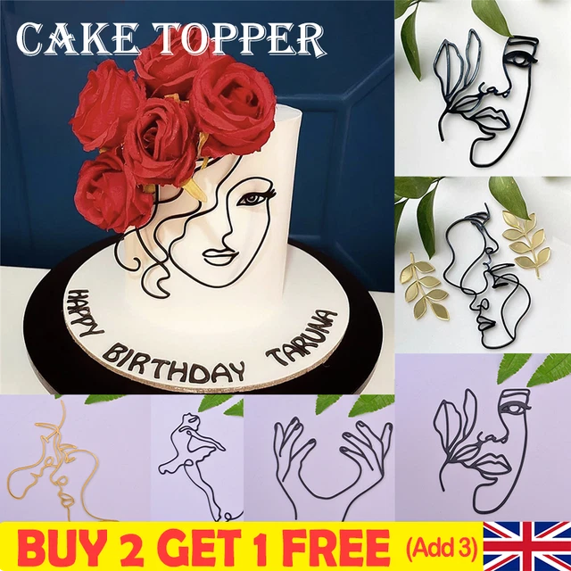 ACRYLIC LADY FACE Cake Topper Girl Happy Birthday Cake Wedding Party ...