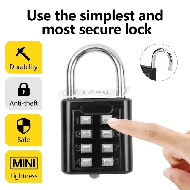 METAL BUTTON COMBINATION Lock Anti-theft Suitcase Combination Lock For ...