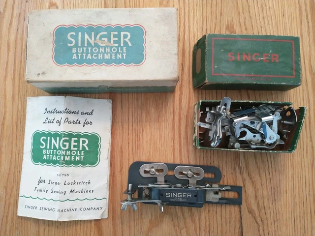 VINTAGE SINGER SEWING Machine Button Hole Buttonhole Attachment #121795 ...