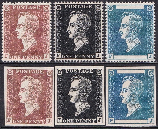 GB6. 6 PIECES of 1851 GB QV Prince Consort Essay Gummed Reproduction ...