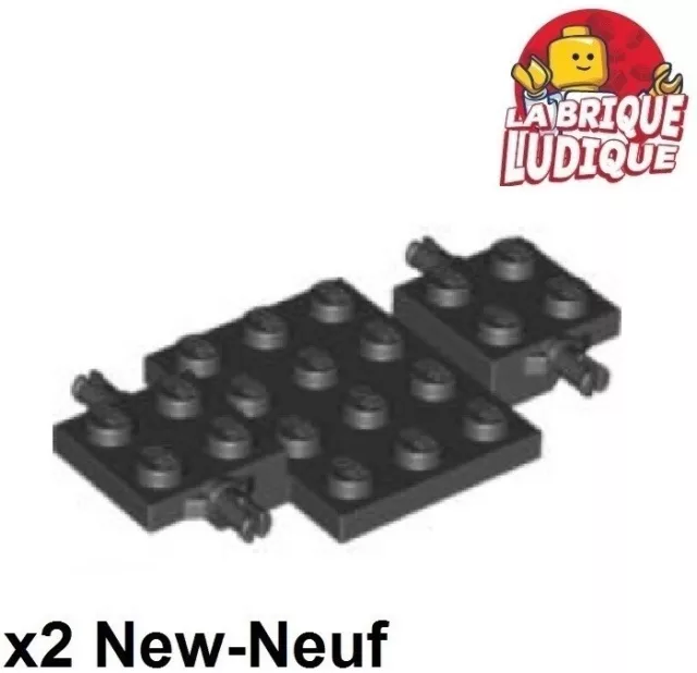 LEGO 2X VEHICLE voiture Base chassis roue wheel 4x7x2/3 noir/black 2441 ...