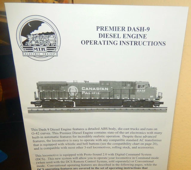 LIVRET D'INSTRUCTIONS MTH Trains - Premier Tableau De Bord - Moteur ...