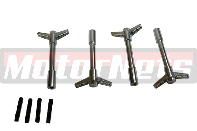 SBC CHEVY CHROME Valve Cover Hold Down Wing-Nut Bolt Spreader Bars ...