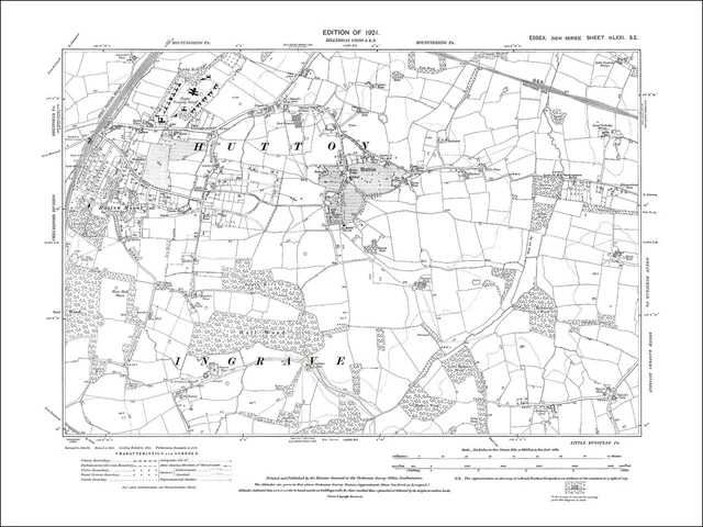Old Map Hutton Hutton Mount Poplar Training School Essex 1921 71se £1899 Picclick Uk