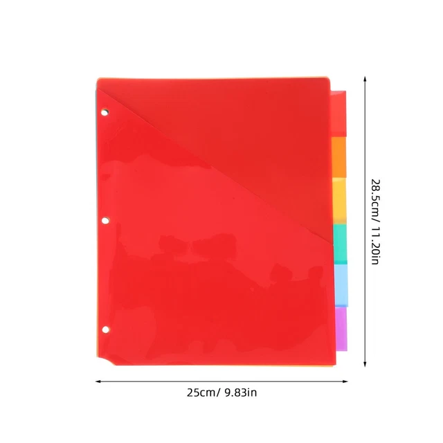 6 PCS DIVIDERS for 3 Ring Binders File Folder Tabs Presentation Folders ...