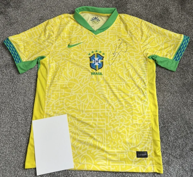 NEYMAR JR HAND Signed Brazil 2024 Home Football Shirt with COA £250.00 ...