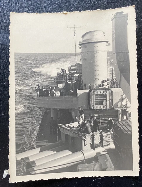 TECHNIK KRIEGSMARINE ZERSTÖRER Z25 Matrosen Auf Deck Original Foto 2.WK ...