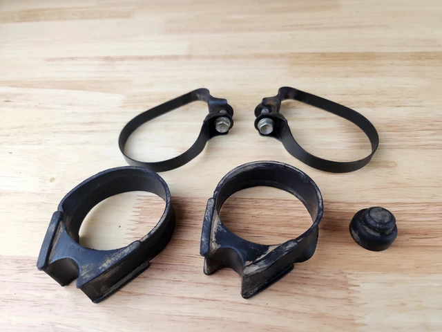 1986 86 ATC350X Honda Rear Shock Reservoir Clamps Mounts 1985 85 Atc ...