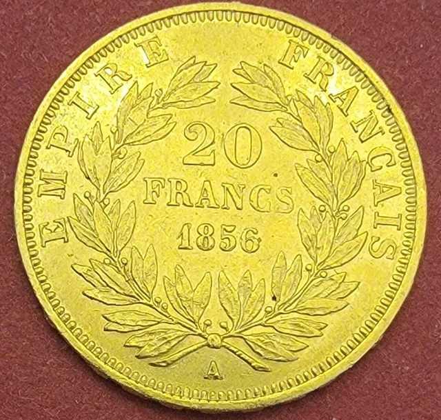20 FR OR Napoleon 1856 A Paris Double Investissement Sur L'or Et ...