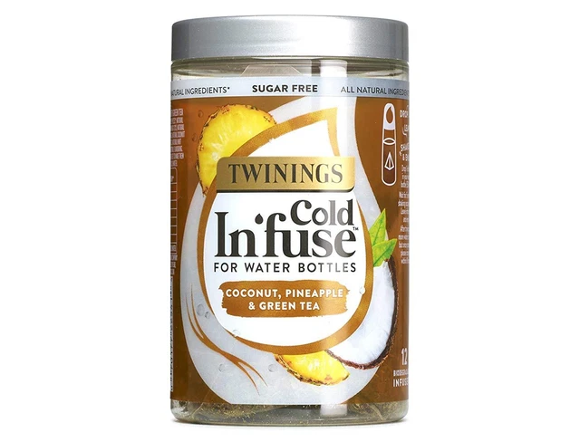 TWININGS COLD INFUSE for Water Bottles Coconut, Pineapple & Green Tea ...