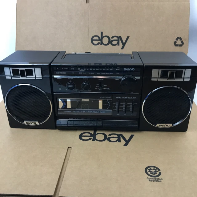 VINTAGE SANYO BOOMBOX from 1980s Model M9716 Radio Cassette Recorder £115.80 - PicClick UK