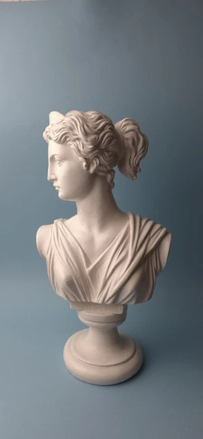 GREEK ROMAN GODDESS Artemis/ Diana Bust Head Statue Sculpture Painted ...