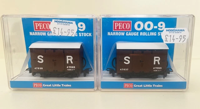PECO OO9 LYNTON & Barnstaple Railway SR Livery 2x Box Vans GR-221E £30. ...