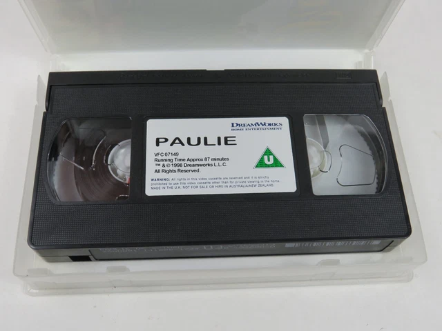DREAMWORKS PAULIE VHS Tape Family Movie 1998 U Rating Mohr Eisenberg ...
