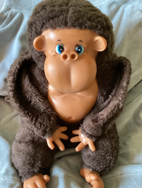 VINTAGE 1970S LARGE Plush Toy Nose Picker Monkey Gorilla . 14” Tall ...