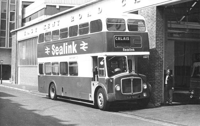 VINTAGE BUS PHOTOGRAPH Double Decker Bus - Route Calais East Kent (BU4 ...