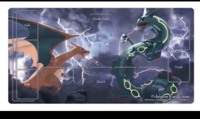 POKEMON KARTENSPIEL GUMMI Spielmatte Charizard VS Rayquaza 26 Zoll x 11 ...