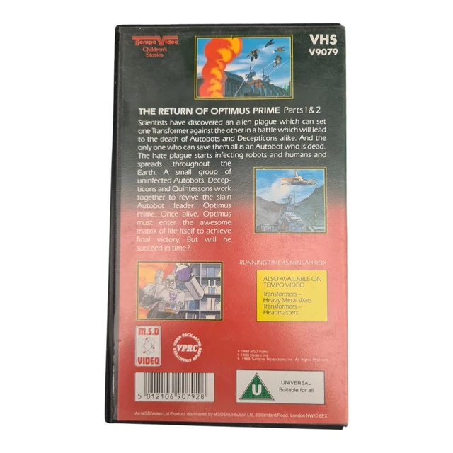 TRANSFORMERS - THE Return Of Optimus Prime (VHS) PAL £9.47 - PicClick UK