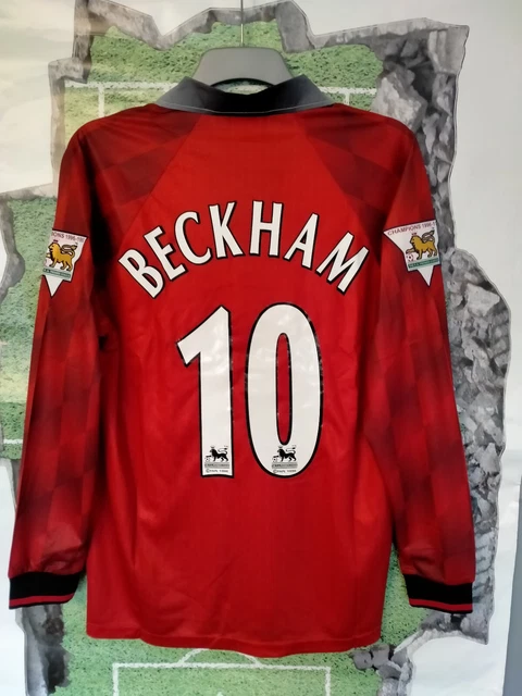 BECKHAM 10# MANCHESTER United 1996/97 Home Football Shirt Men’s SIZE XL ...