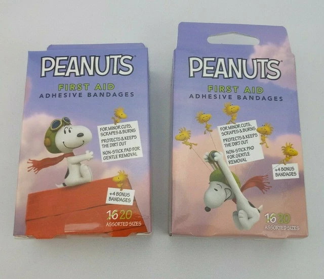 SNOOPY BANDAIDS 2 Boxes Peanuts Fun Kids Bandages Cute Flexible FREE ...
