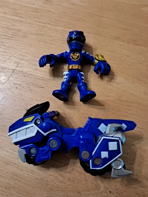HASBRO POWER RANGERS Blue Ranger & Raptor Cycle Action Figure Toy Hero ...