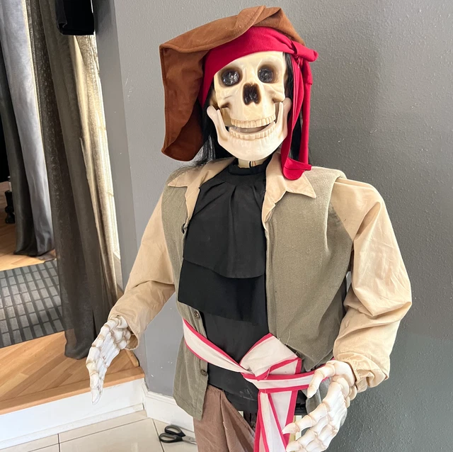 GEMMY ANIMATRONIC LIFE Size Dancing Skeleton Pirate 5" Animated ...