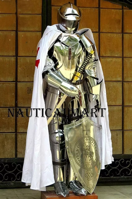 MEDIEVAL WEARABLE KNIGHT Armor Suit Templar Crusader Costume Full Body ...