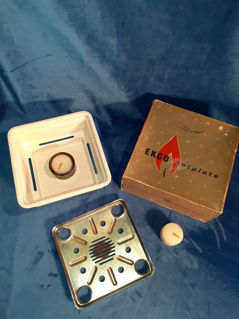 RARE AND VINTAGE Ekco Tea Light Hotplate in original box with Original ...