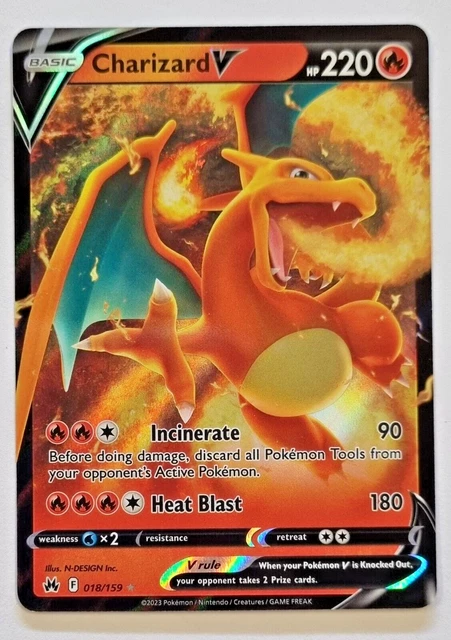 CHARIZARD V 18/159 Ultra Rare Crown Zenith Pokemon TCG Mint EUR 5,14 ...