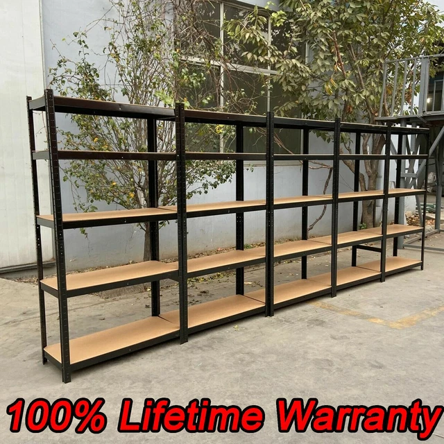 5 TIER GARAGE Racking Shed Storage Shelving Boltless Unit Shelvs ...
