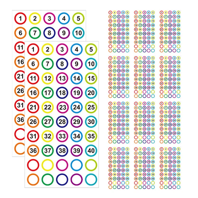 20 SHEETS DIGITAL Stickers Round Number Classification Decals £9.49 ...