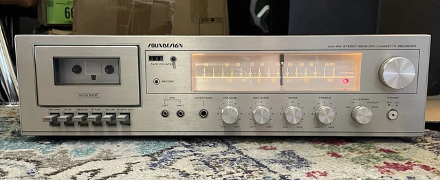 VINTAGE SOUNDESIGN MODEL 5601 AM/FM Stereo Receiver Cassette Recorder ...