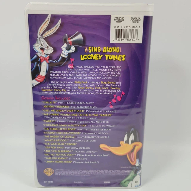 SING ALONG LOONEY Tunes Bugs Bunny Warner Bros VHS Video Tape 2000 Y2K ...