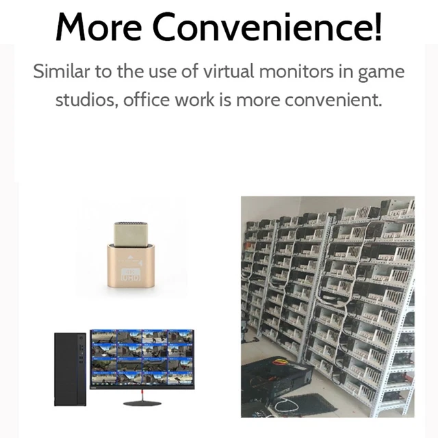 -COMPATIBLE 4K DUMMY Plug with LED Light for Cards, PC Accessories4508 ...