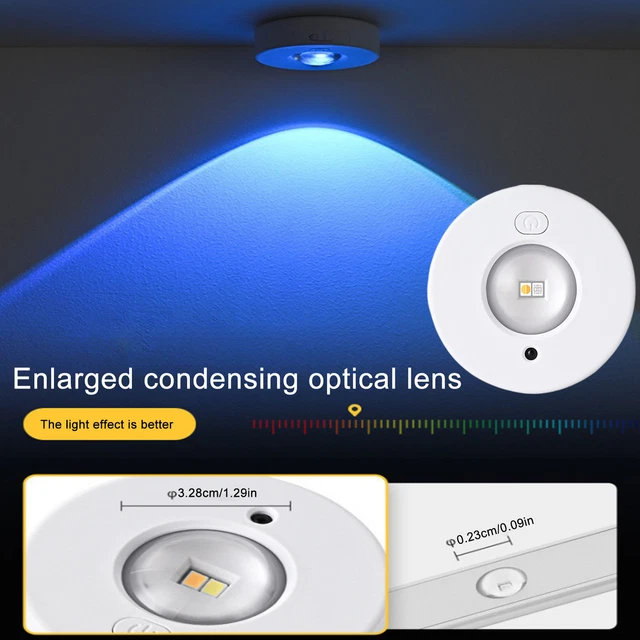 RGB RECHARGEABLE PUCK Lights Stick On LED Under Cabinet Light 500mAh £ ...