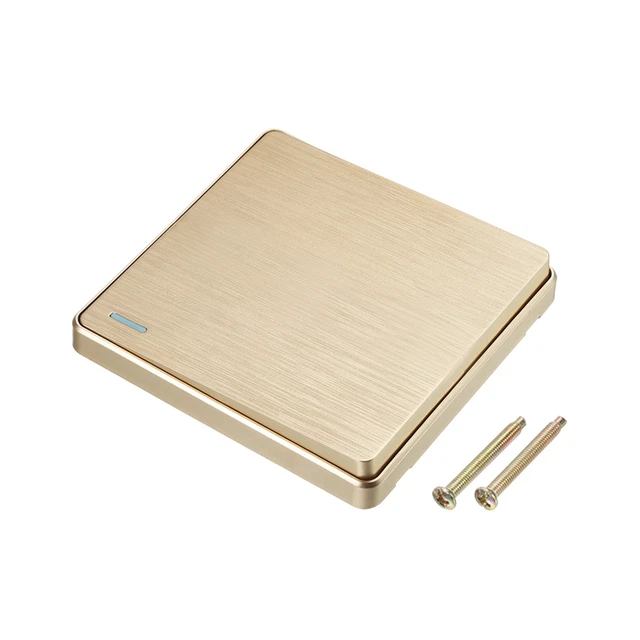 LIGHT SWITCH WALL Panel Push Button 1 Gang 1 Way Gold Tone 250V 10A ...