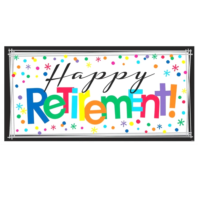 Giant 5ft X 3ft Happy Retirement Banner Scene Setter Party Wall Decor