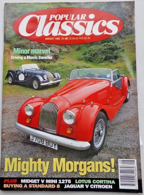POPULAR CLASSICS MAGAZINE Aug 1992 Citroen DS Jaguar Mk1 Lotus Cortina ...