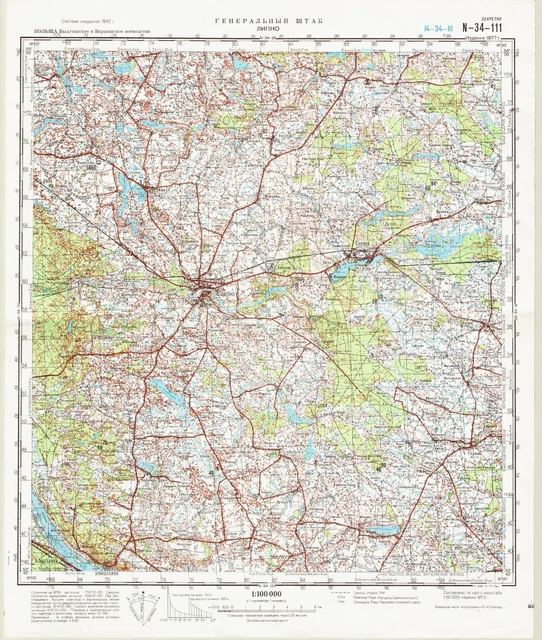 RUSSIAN SOVIET MILITARY Topographic Maps -RADZIEJOW (Poland), 1:100K ...