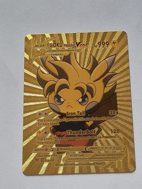 GOKU DRAGON BALL Z Dbz Pikachu Pokemon Cosplay Cards Holo Prism Anime ...